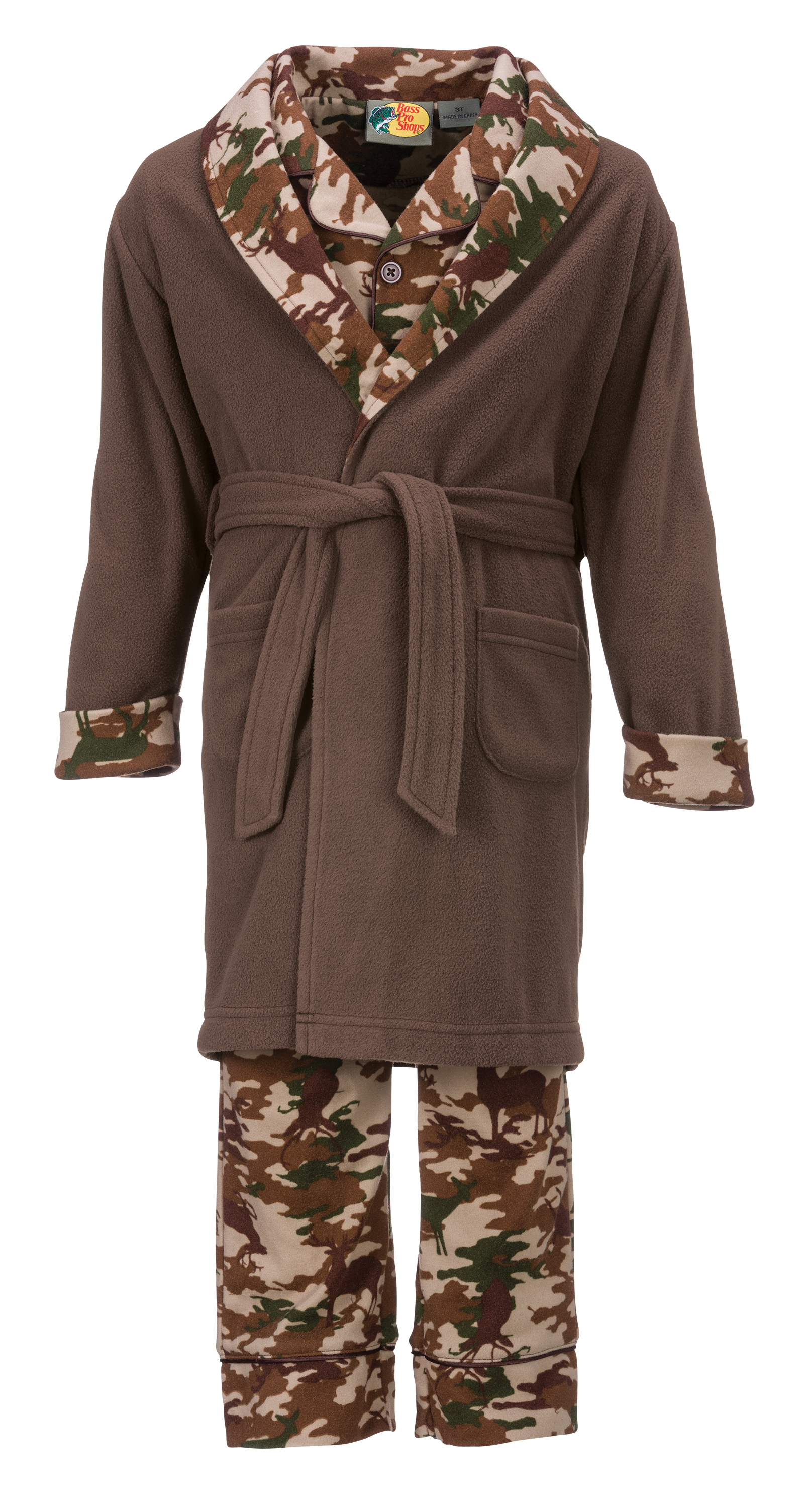 Bass Pro Shops Deer Camo Printed Fleece Pajama and Robe Set for Babies ...